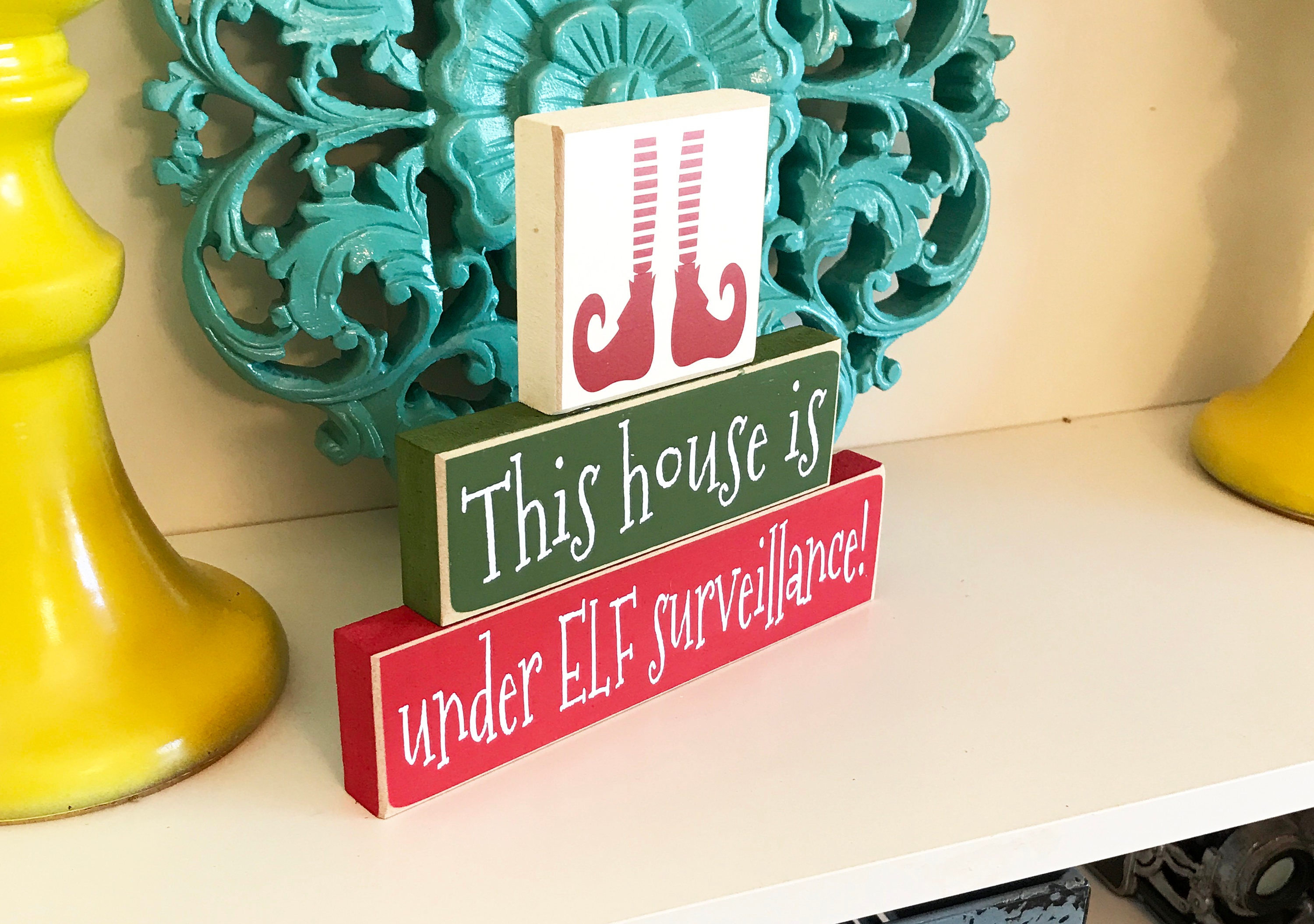 Elf Sign Merry Christmas Sign Farmhouse Christmas Holiday | Etsy