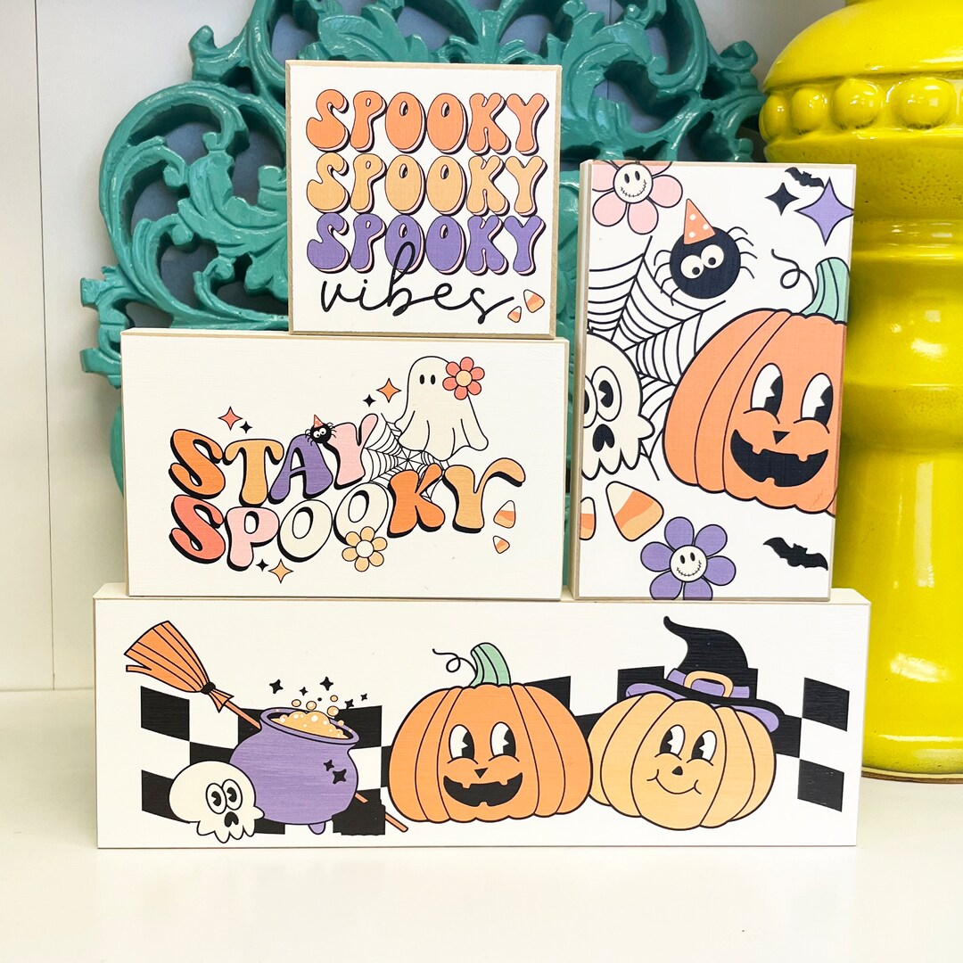 Pastel Halloween Signs, Retro Halloween, Pink Halloween Decor - Etsy