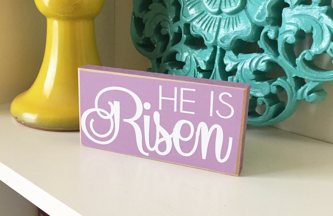He is Risen Sign, Easter Decorations, Easter Sign - Etsy