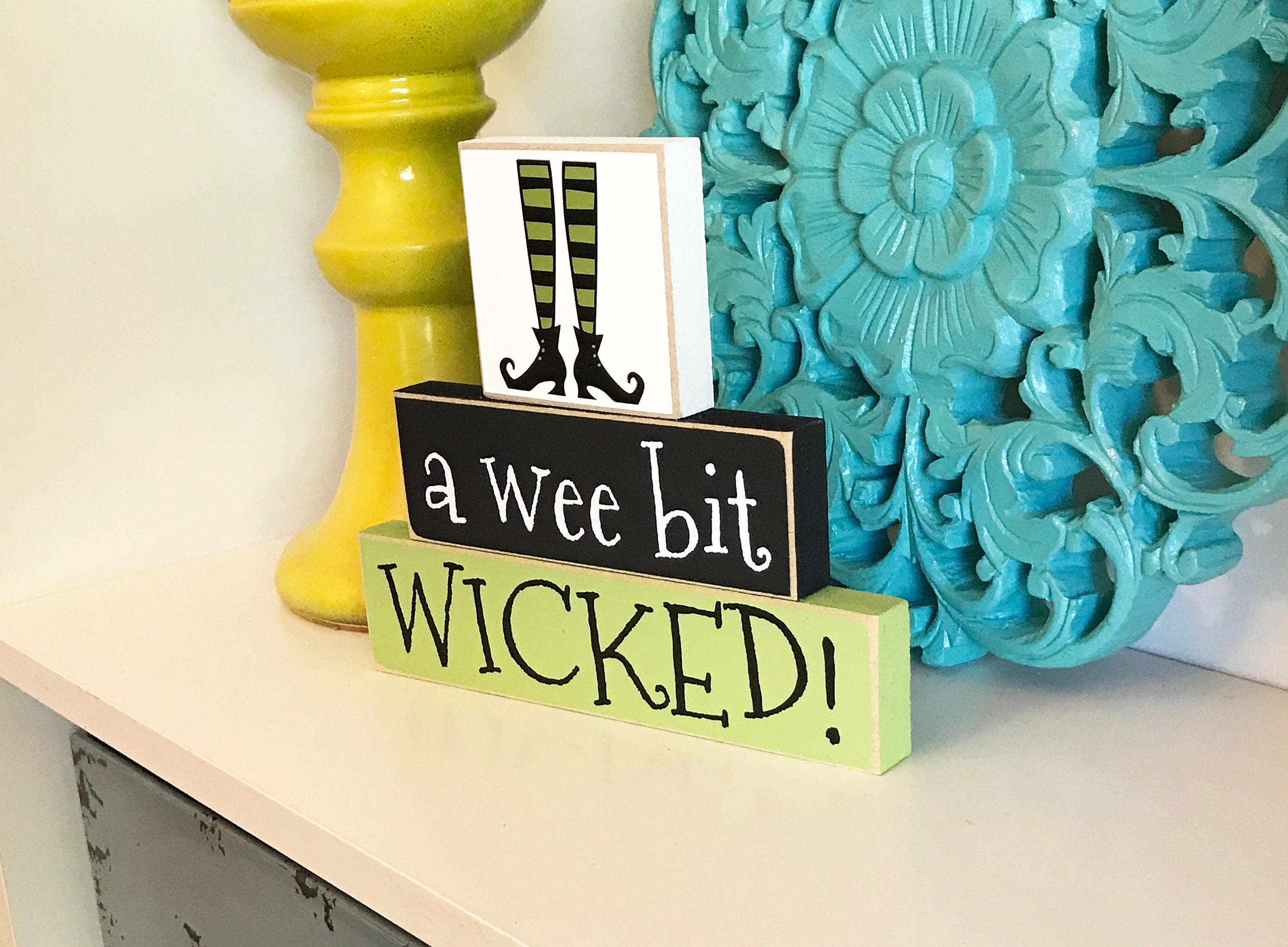 Wicked Halloween Sign, Halloween Blocks, Wooden Halloween Decor - Etsy