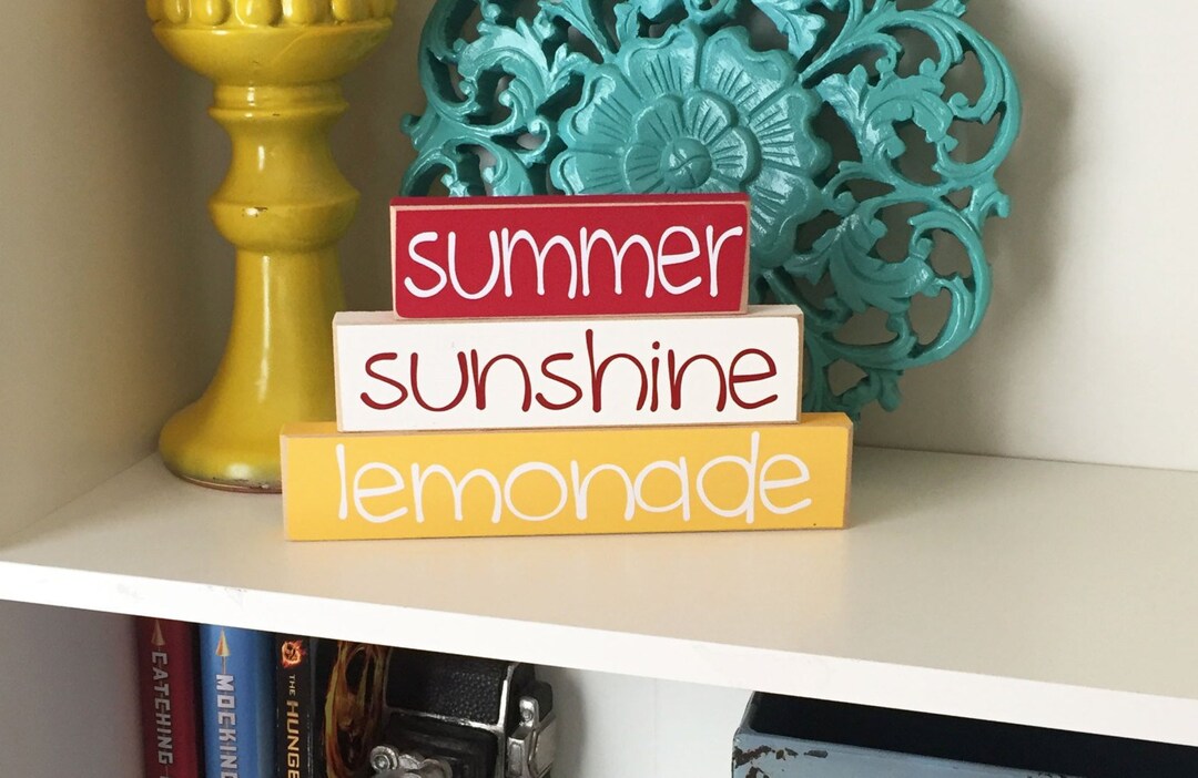 Summer Shelf Decor - Lemonade Sign - Summer Wooden Sign - Etsy