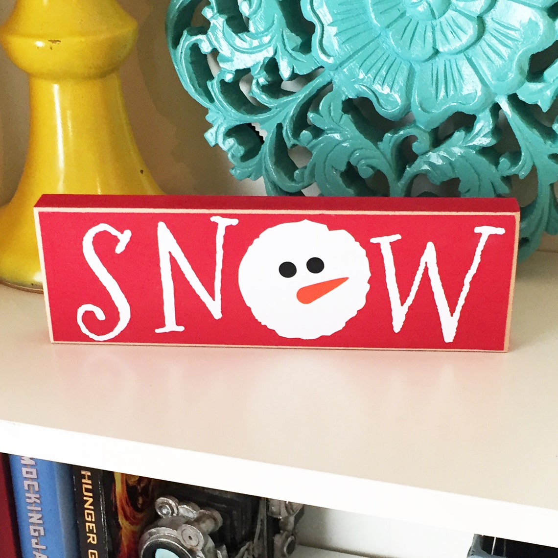 Snow Snowman Christmas Sign Rustic Holiday Decor Wood - Etsy