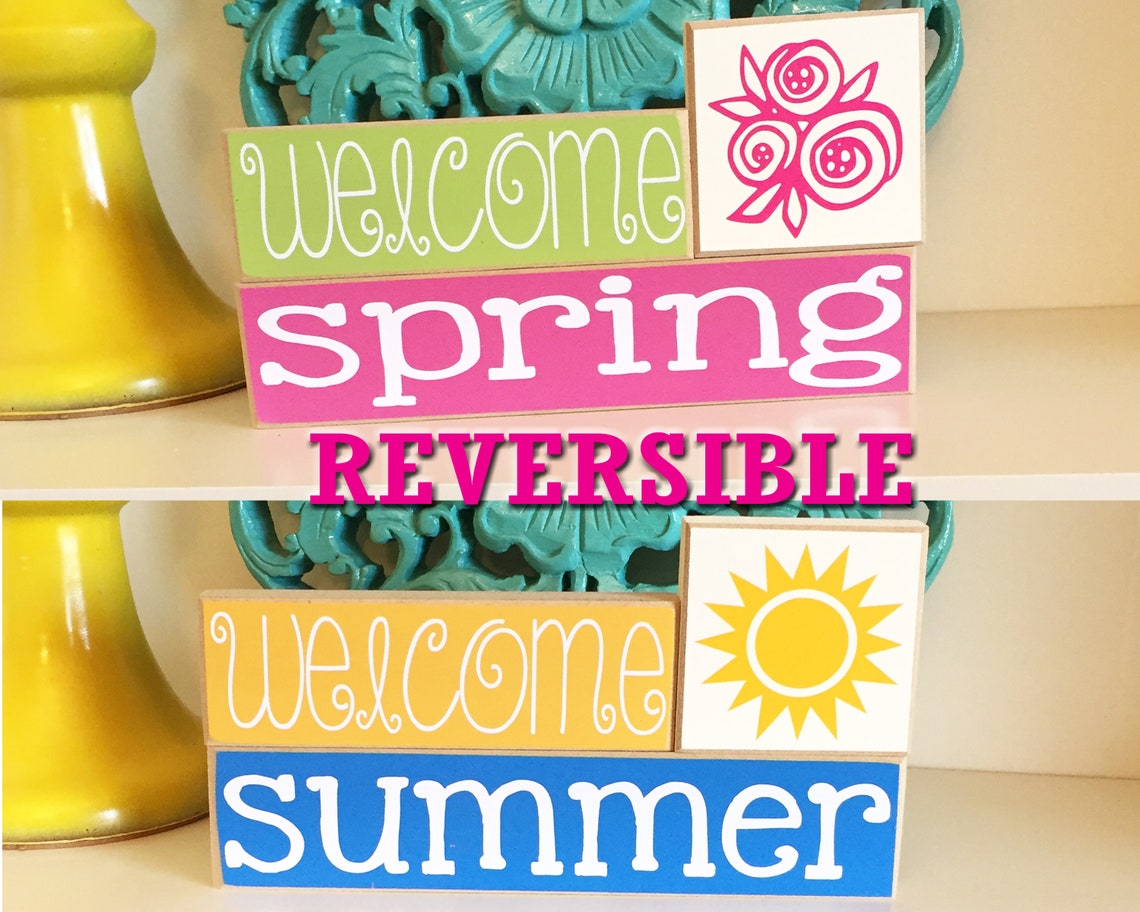 Reversible Autumn and Winter Sign Reversible Blocks Fall | Etsy