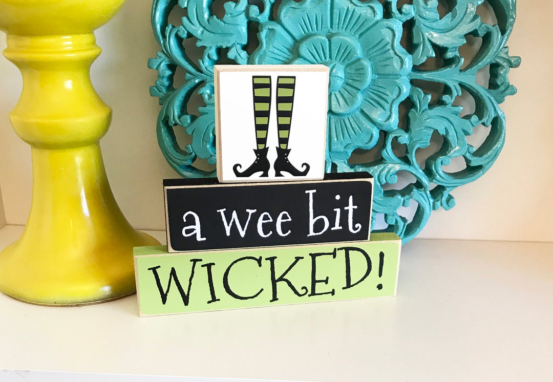 Wicked Halloween Sign, Halloween Blocks, Wooden Halloween Decor - Etsy