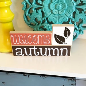 Reversible Autumn and Winter Sign Reversible Blocks Fall Decor Winter ...