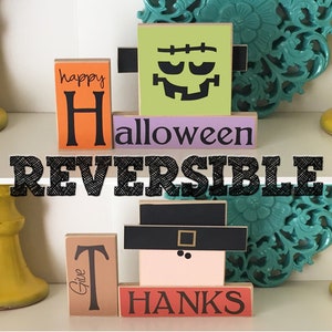 Reversible Autumn and Winter Sign Reversible Blocks Fall | Etsy