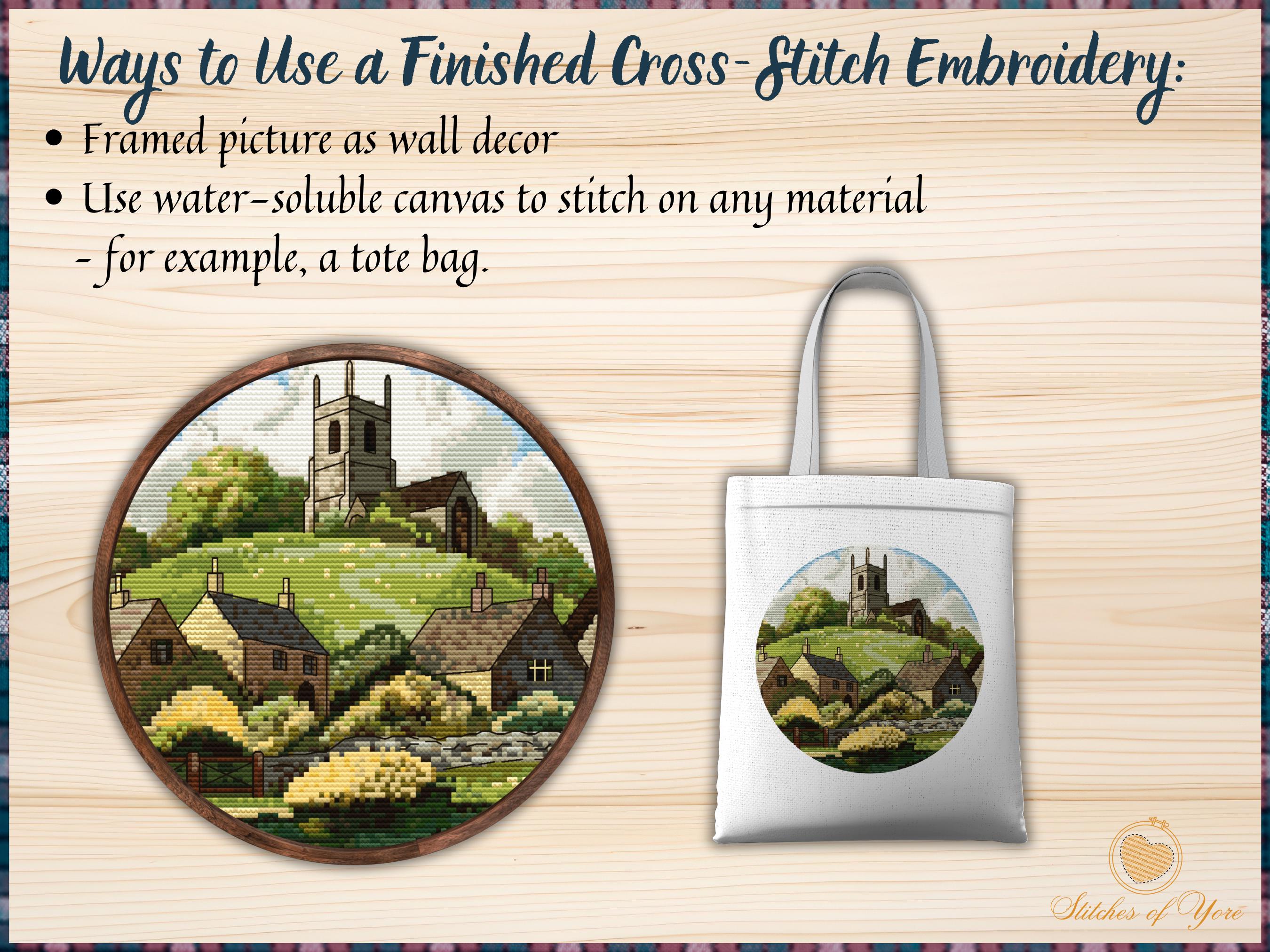 Village Cross Stitch Pattern: Cotswolds Cottage, Church (digital PDF ...