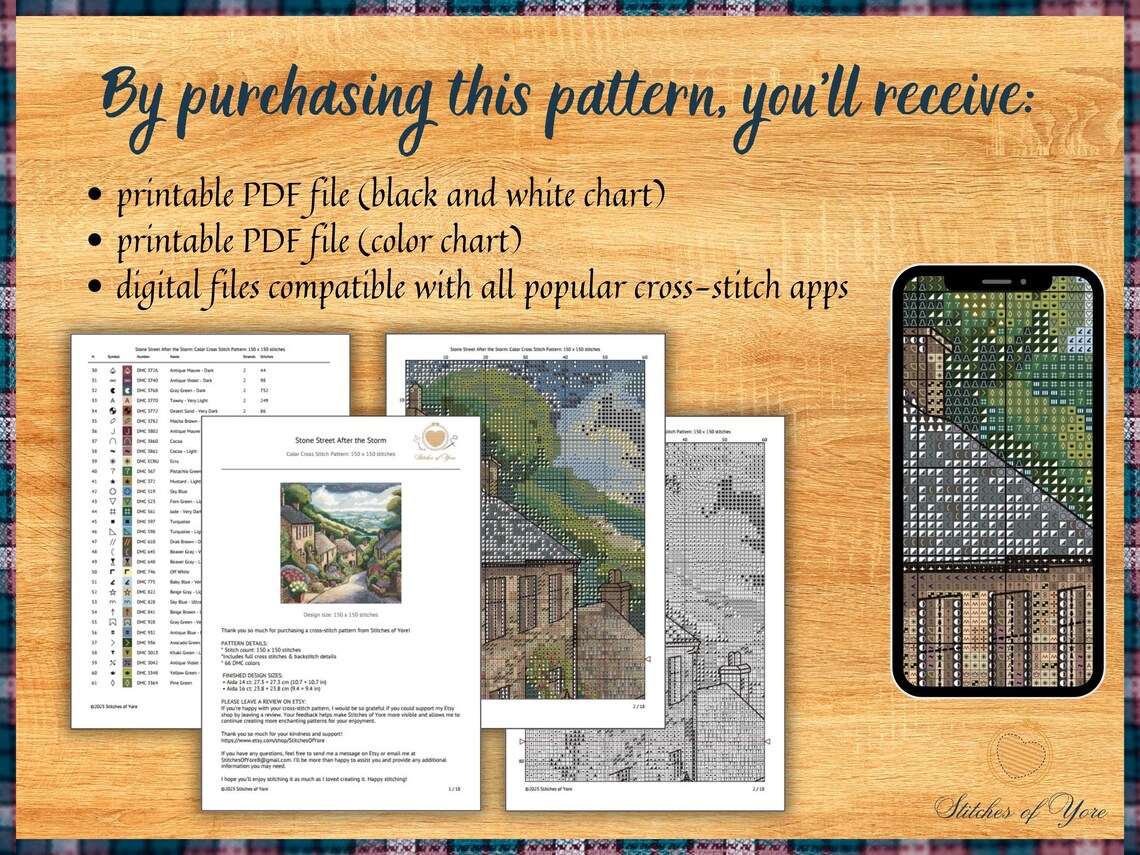 Cotswolds Cottage Cross Stitch Pattern: English Village Scene (PDF ...