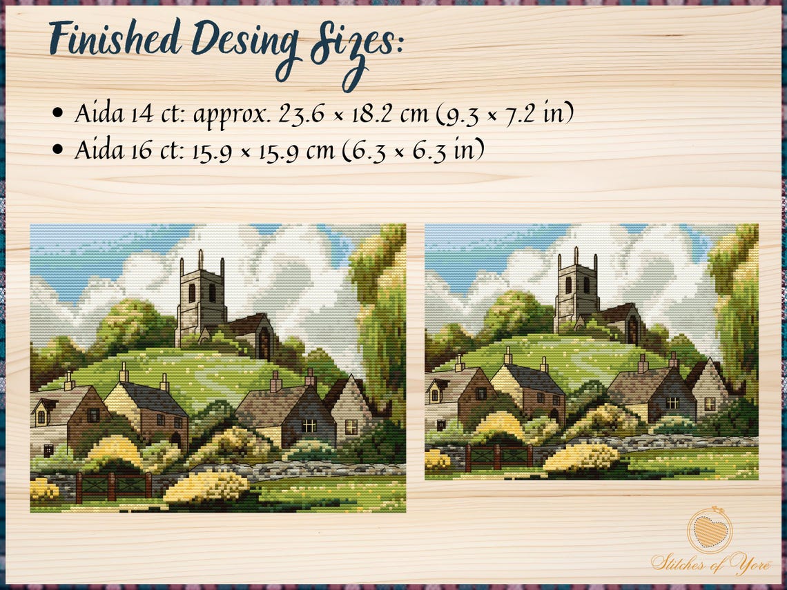 Village Cross Stitch Pattern: English Countryside Cottage (digital PDF ...