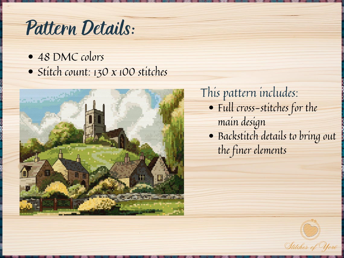 Village Cross Stitch Pattern: English Countryside Cottage (digital PDF ...