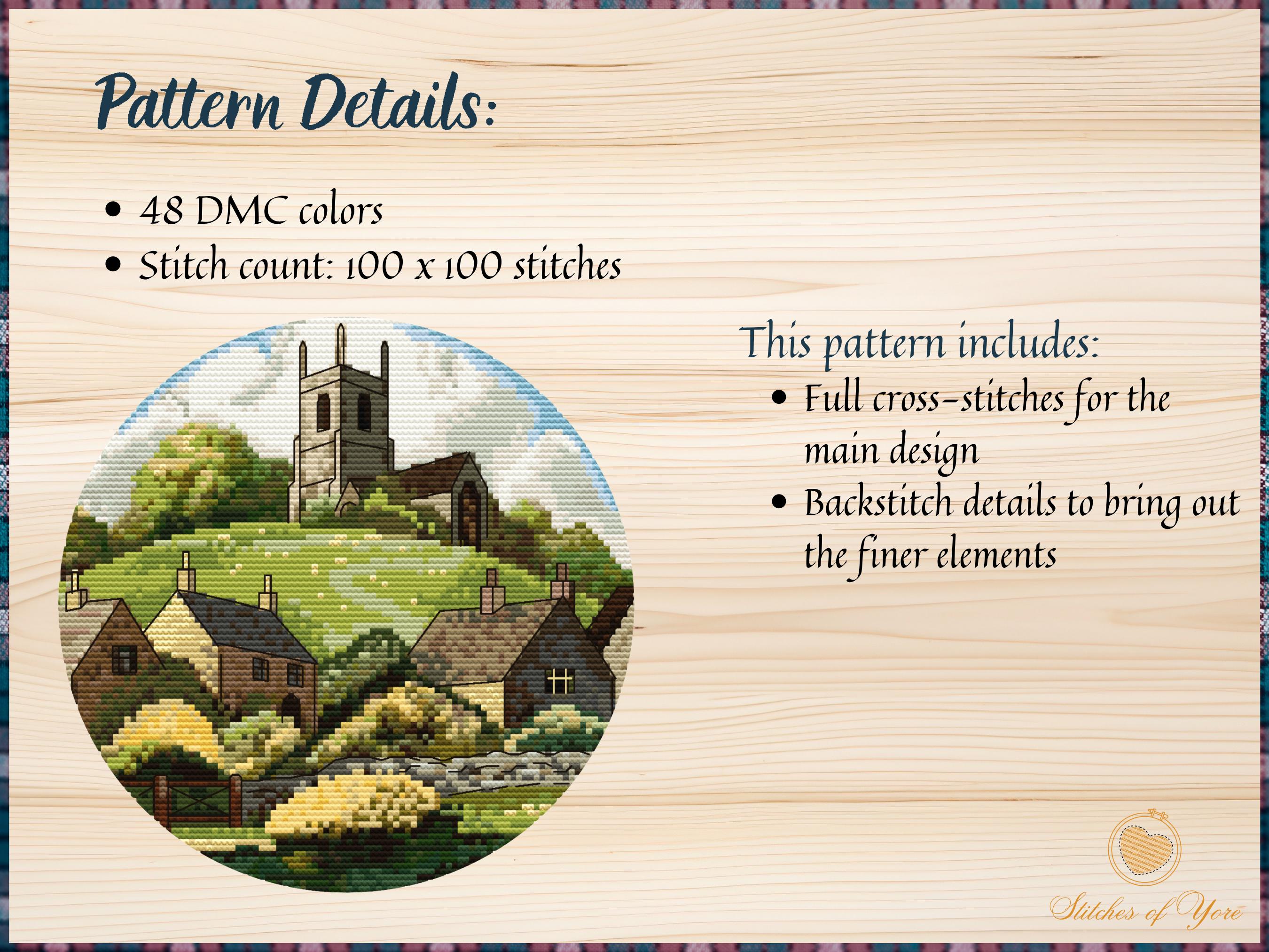 Village Cross Stitch Pattern Circle (100x100 Stitches) – Digital PDF ...