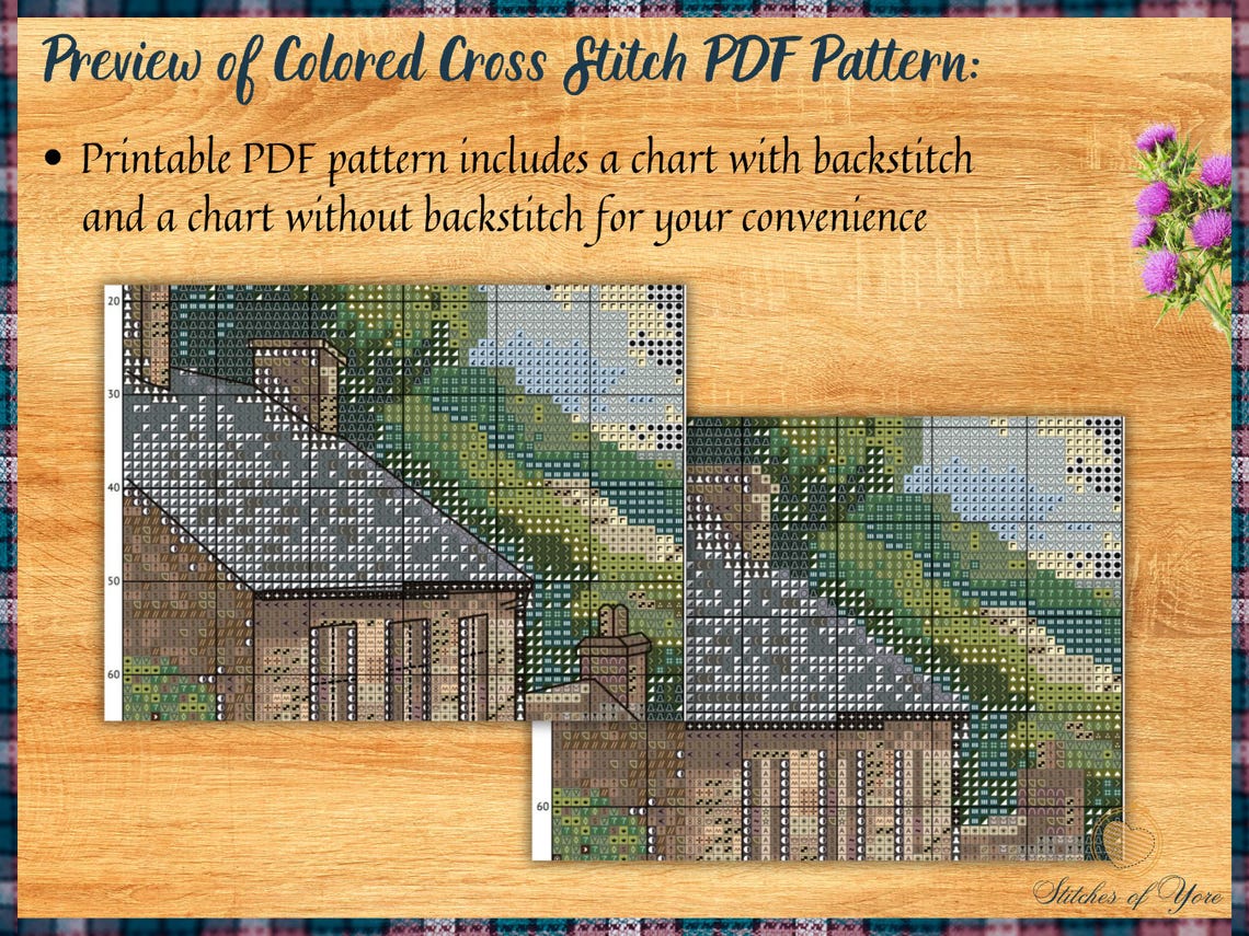 Cotswolds Cottage Cross Stitch Pattern: English Village Scene (PDF ...