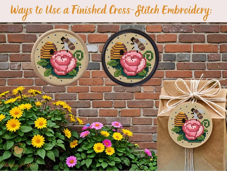Bee Hive Cross Stitch Pattern: Mini Summer Flower Design (PDF and SAGA ...
