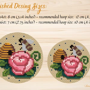 Bee Hive Cross Stitch Pattern: Mini Summer Flower Design (PDF and SAGA ...