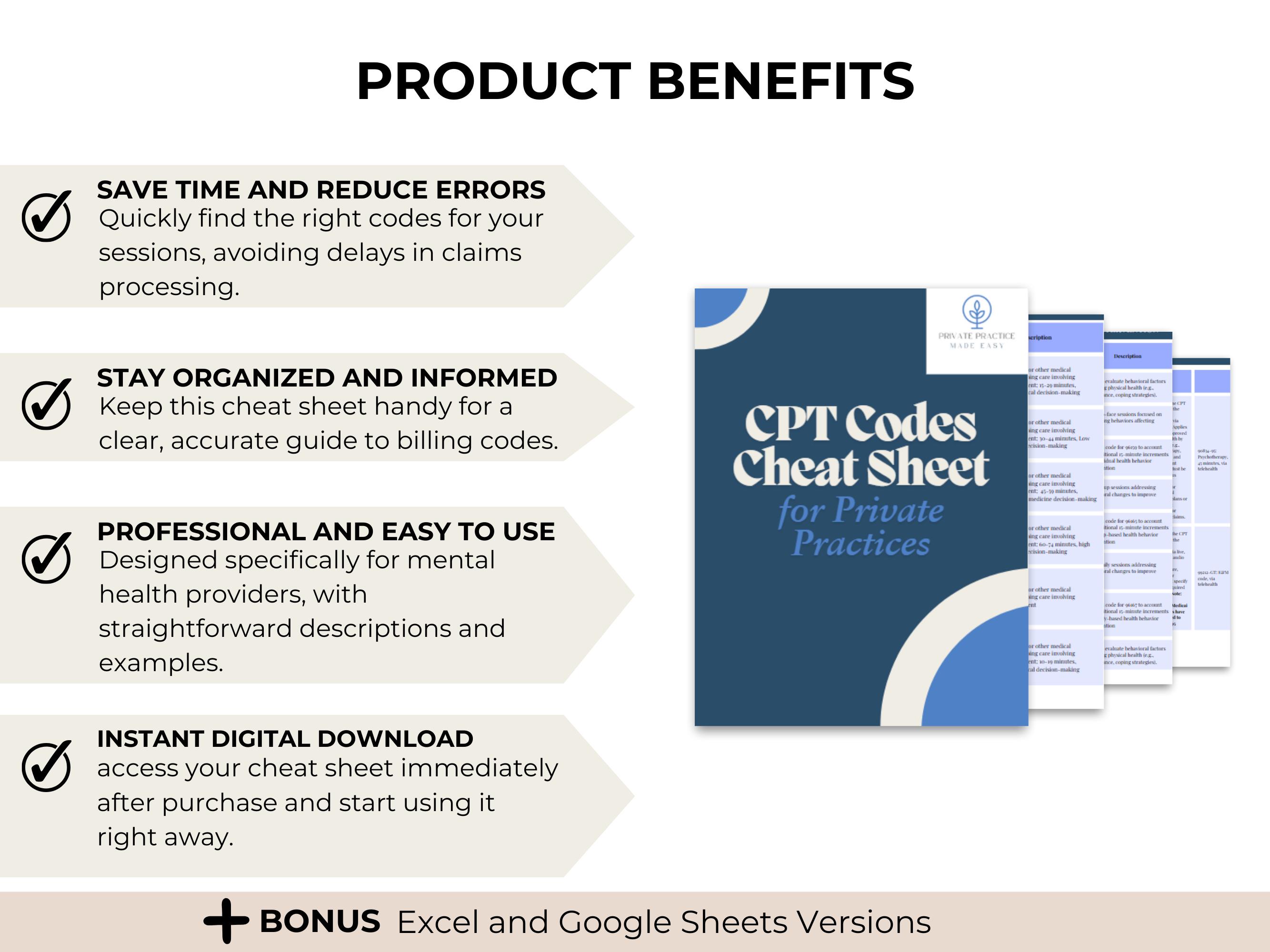 CPT Codes - Therapy Billing Codes - Therapist Invoice - Therapist ...