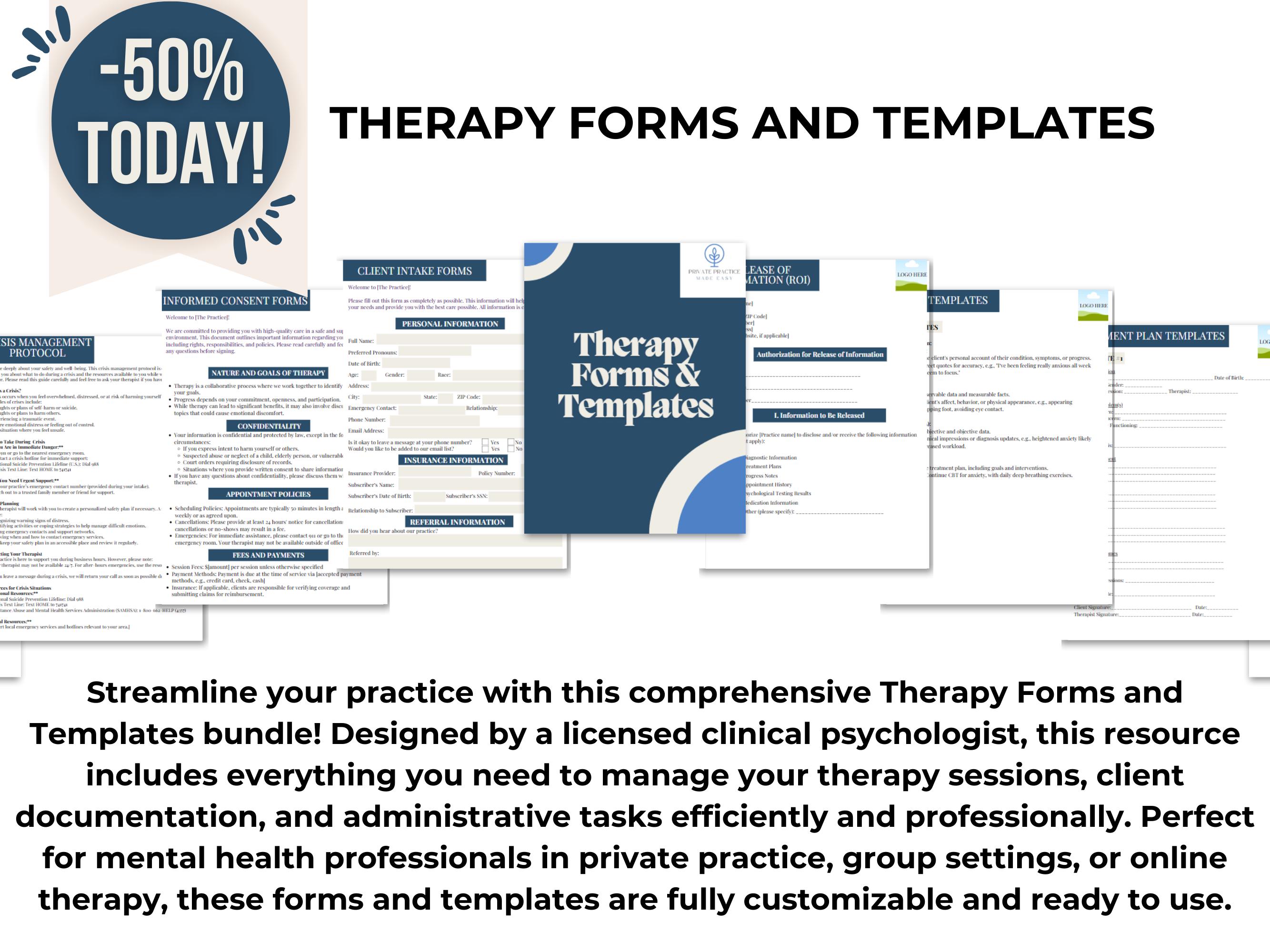 Mental Health Intake- Counseling Forms - Consent Form - Mental Health ...