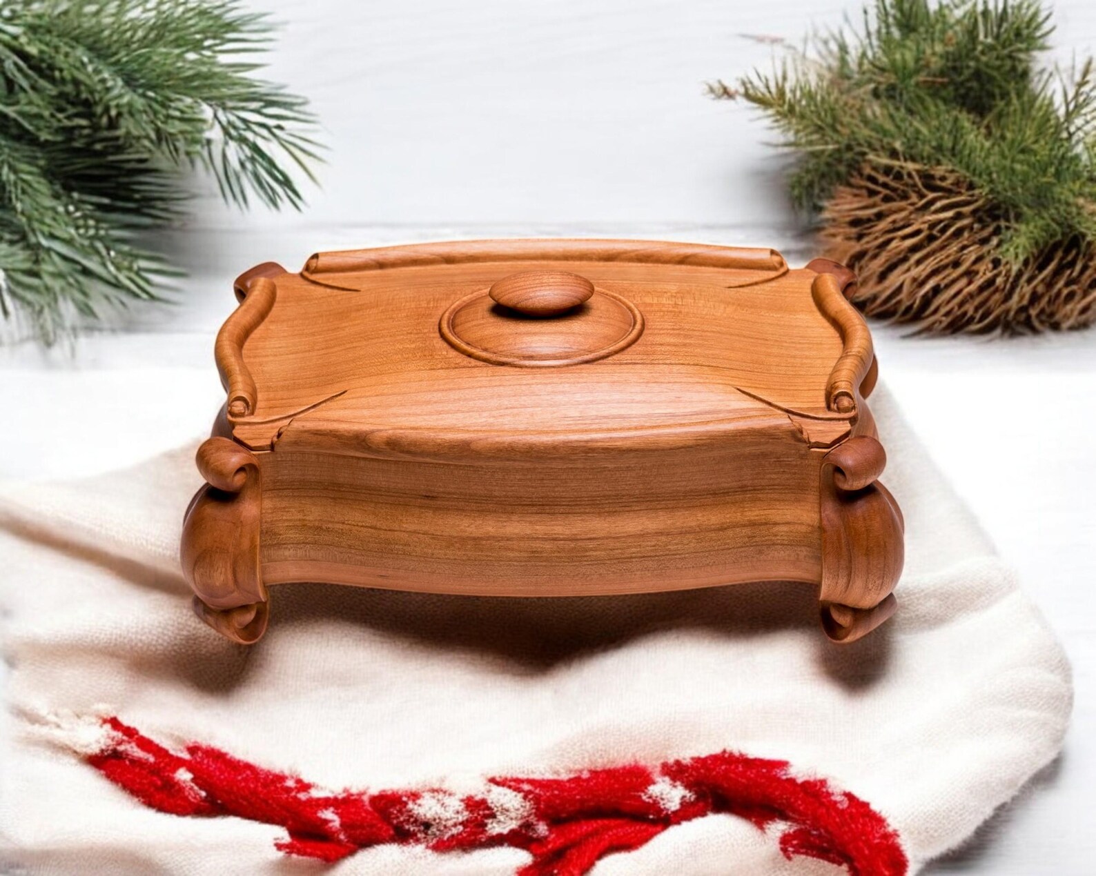 Cherry Jewelry Box, Personalized Wooden Box, Custom Jewelry Box ...