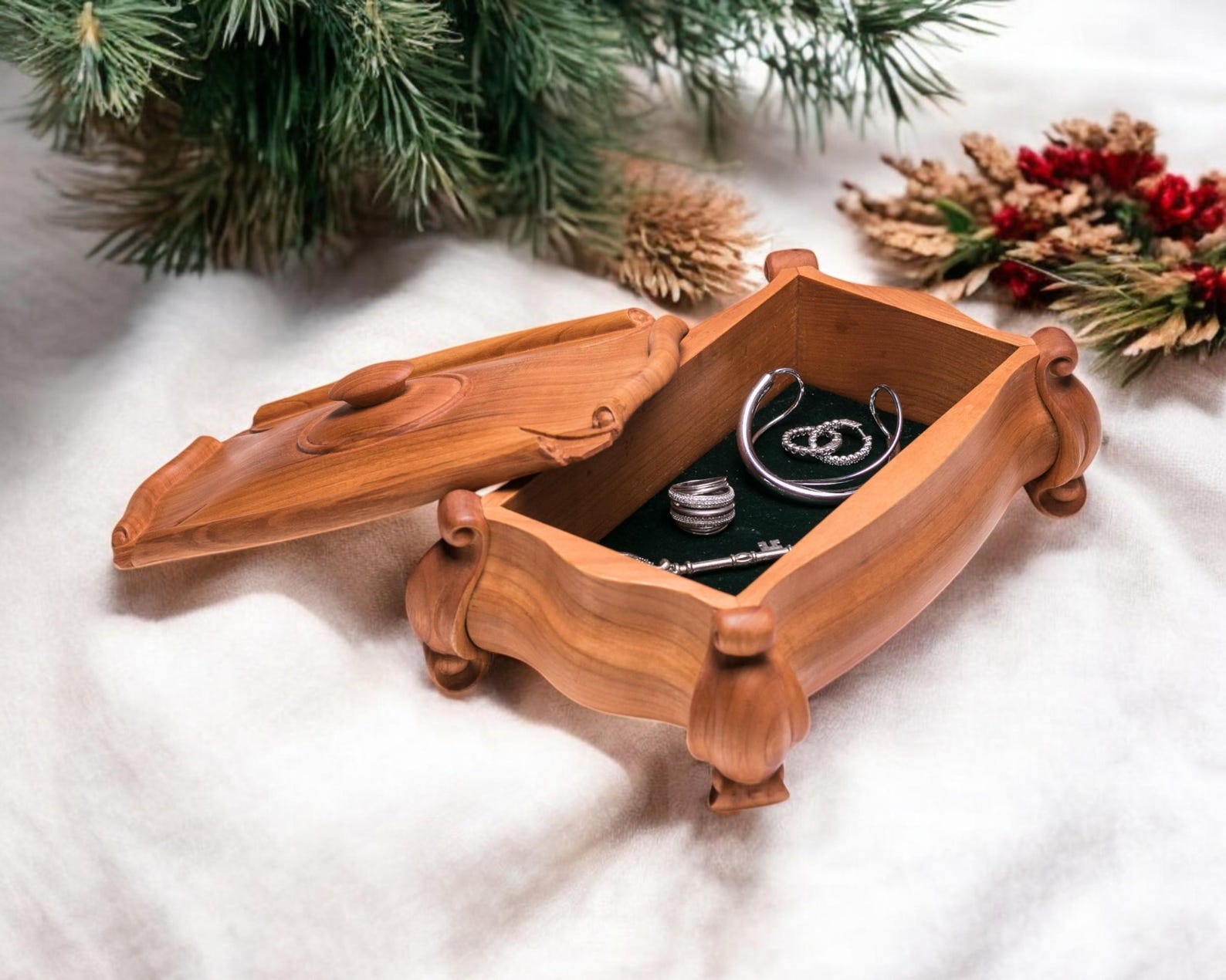 Cherry Jewelry Box, Personalized Wooden Box, Custom Jewelry Box ...