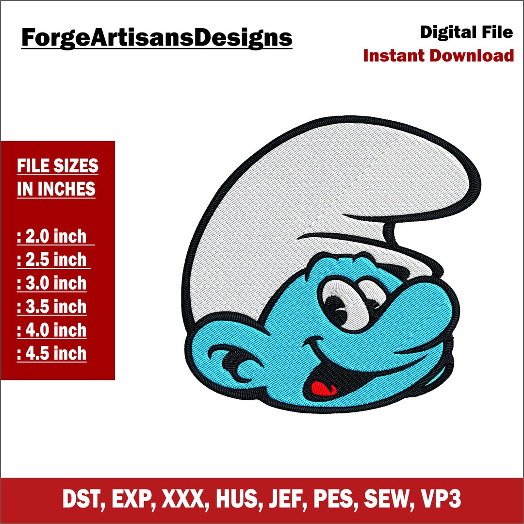 Smurfette Machine Embroidery Design | Smurfs Embroidery Pattern | 6 ...