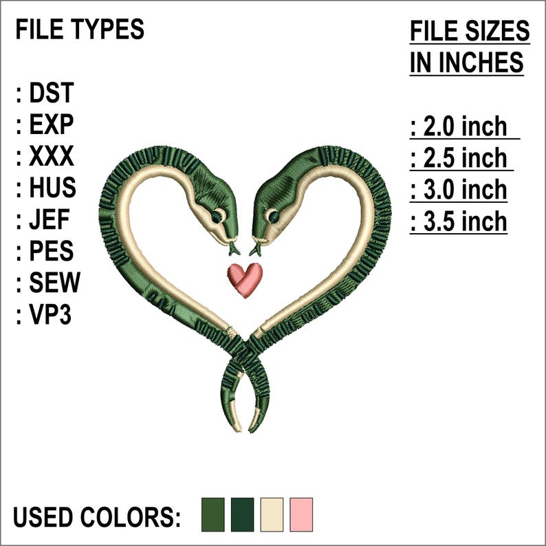 Realistic Snake Embroidery Design: Coiled Serpent Pattern (digital File ...