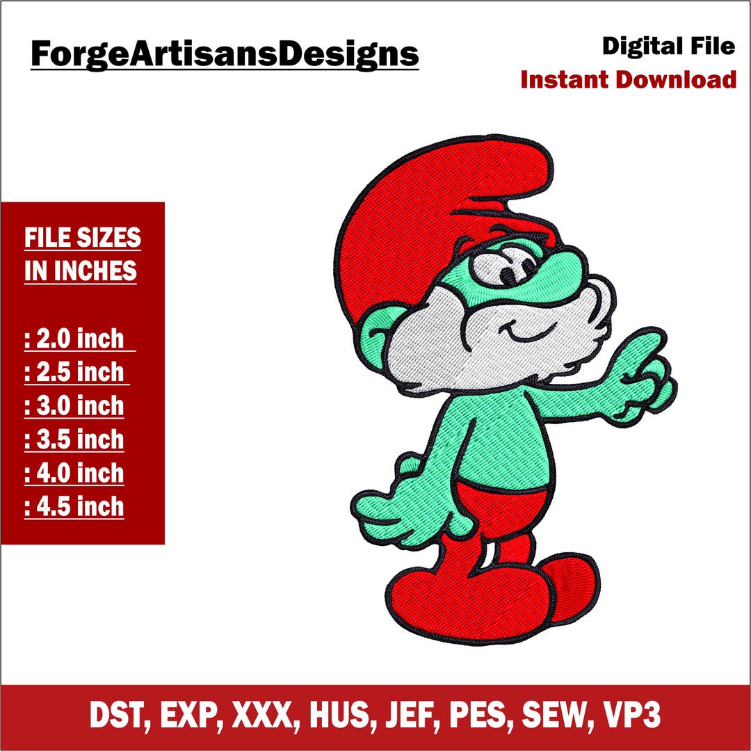 Smurfette Machine Embroidery Design | Smurfs Embroidery Pattern | 6 ...