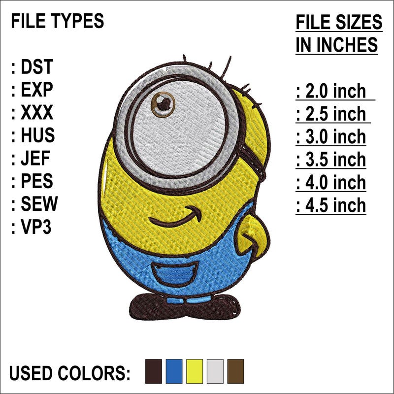 Minion Embroidery Design - Etsy