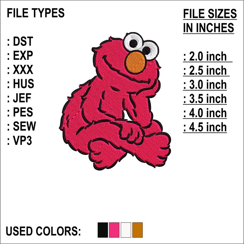 Elmo Embroidery - Etsy