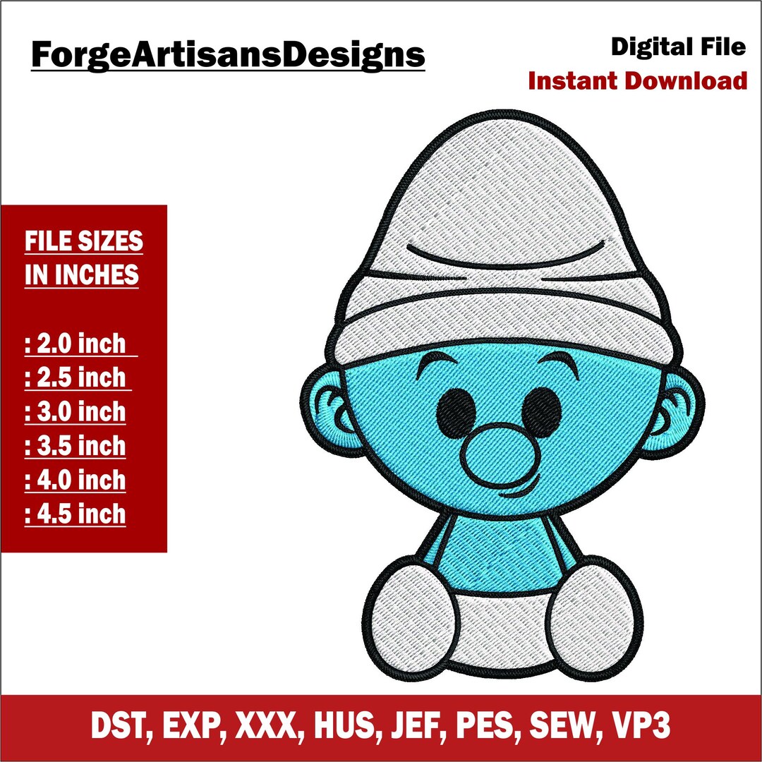 Smurfette Machine Embroidery Design | Smurfs Embroidery Pattern | 6 ...