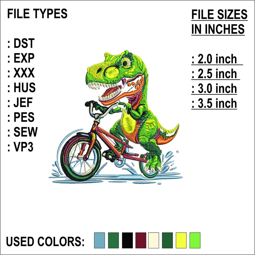 Mini Dinosaurs Machine Embroidery Design Set - 4 Sizes - 8 Formats ...