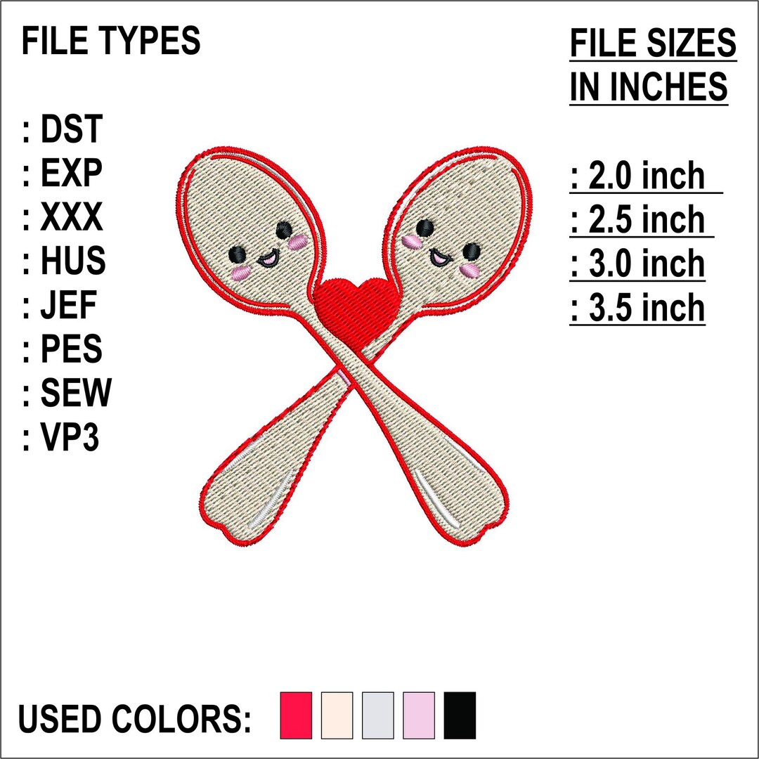 Spoon - Machine Embroidery Design, Kitchen Spoon Embroidery Pattern ...