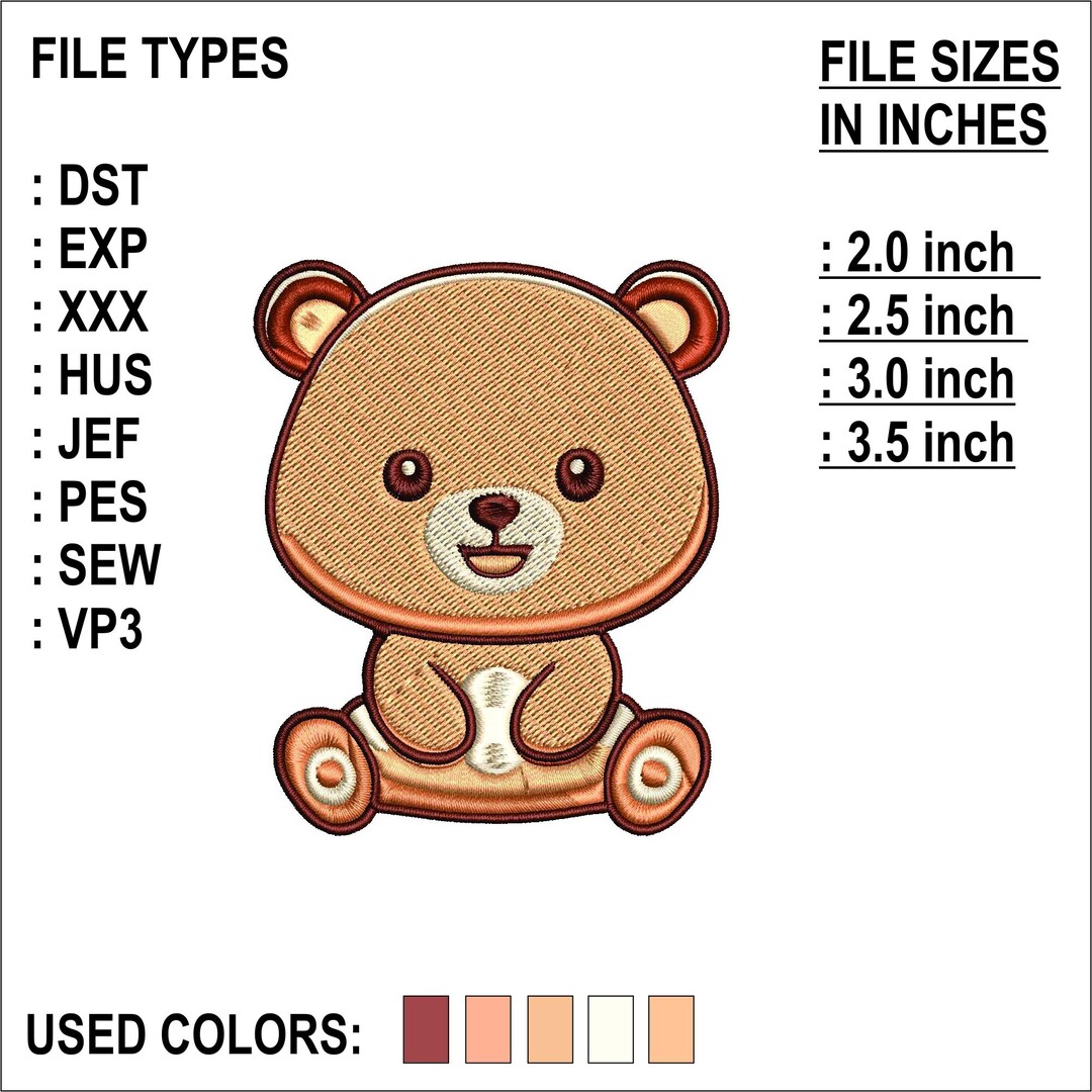 Instant Download Teddy Applique Machine Embroidery Design,teddy Bear ...
