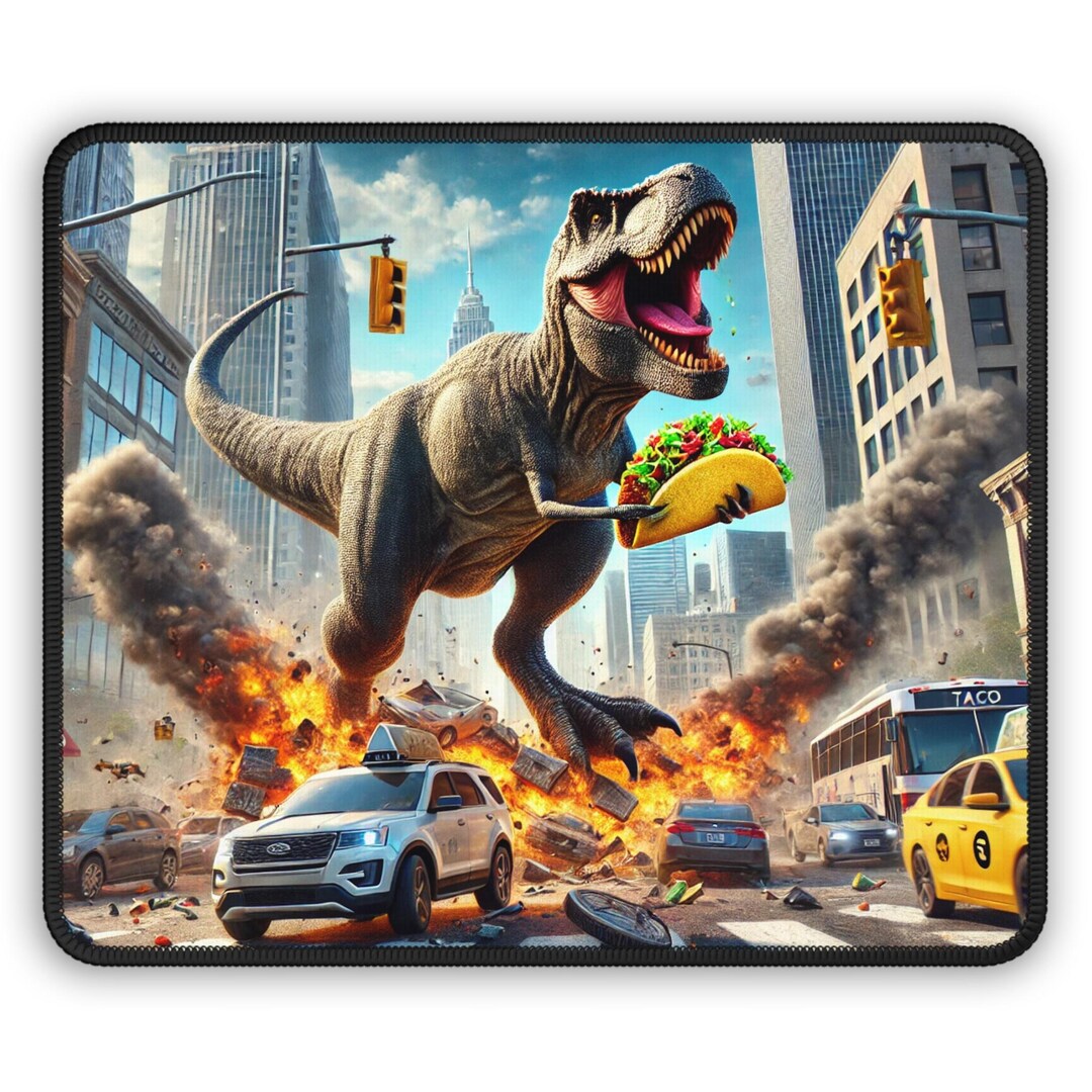 Dinosaur Taco Gaming Mouse Pad, Fun Desk Accessory for Gamers, Unique ...
