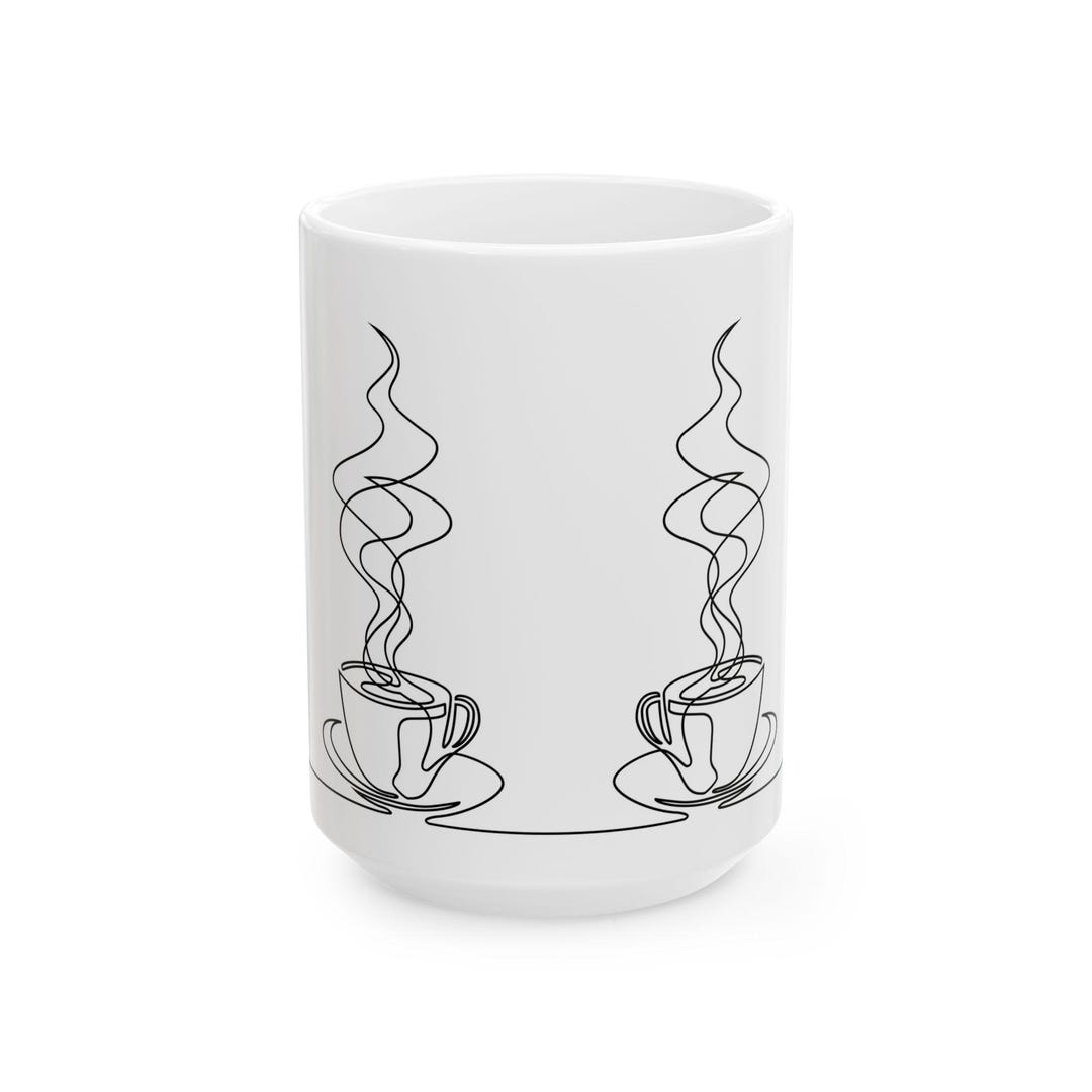 Minimalist Coffee Mug With Steam Design, Perfect Gift for Coffee Lovers ...