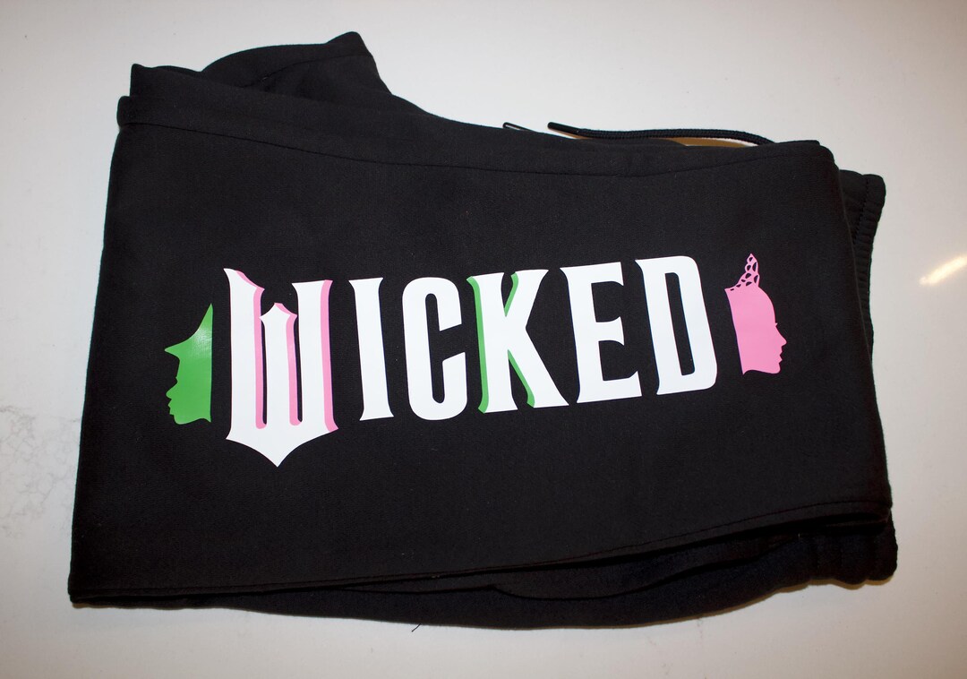 Wicked Sweatpants: Glinda & Elphaba Black Pants - Etsy