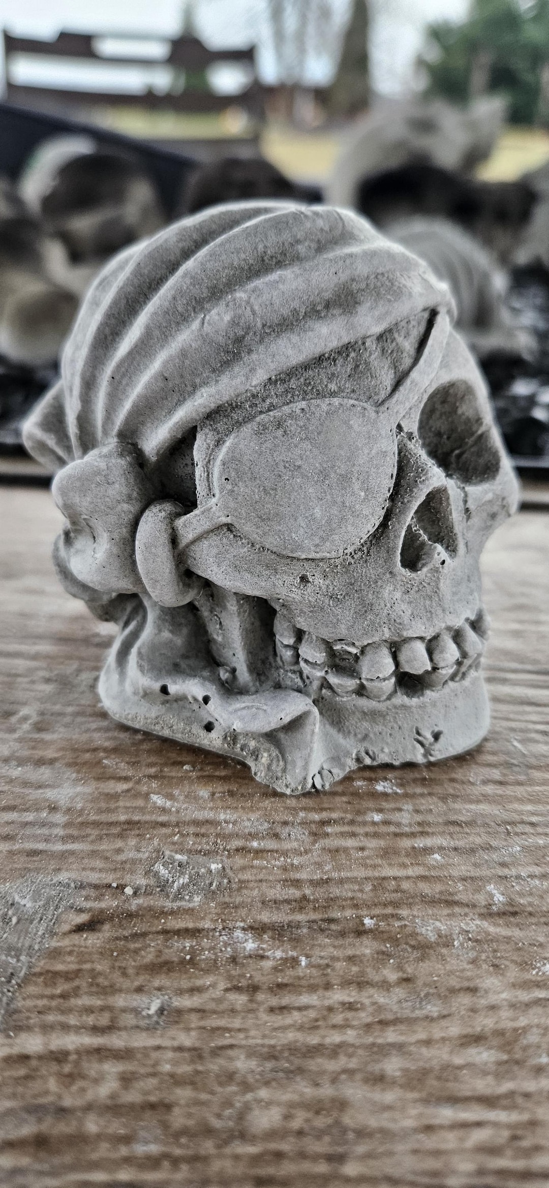 Hand Poured Refractory Cement Fire Pit Pirate Skull. - Etsy