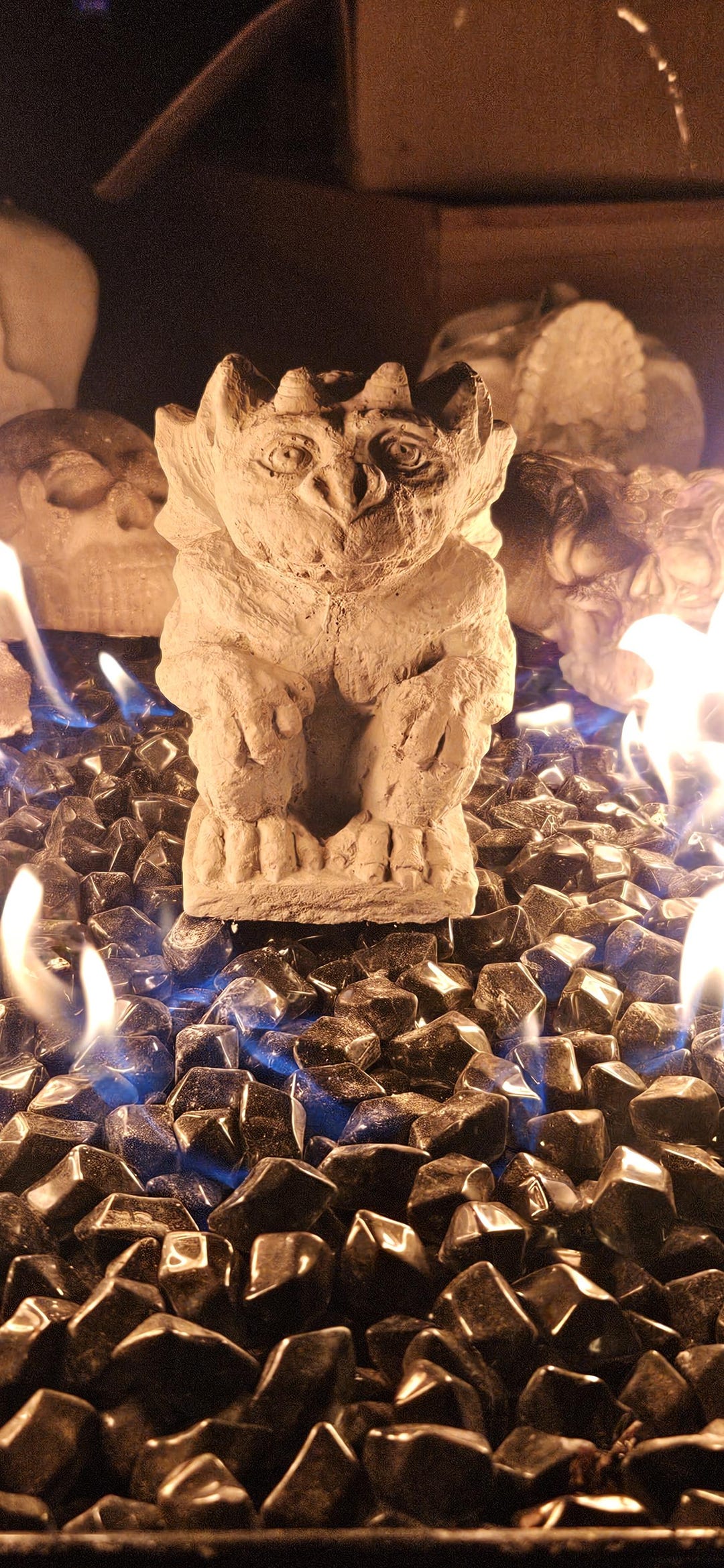 Fire Pit Gargoyle Made With Refractory Cement for Using Over and Over ...