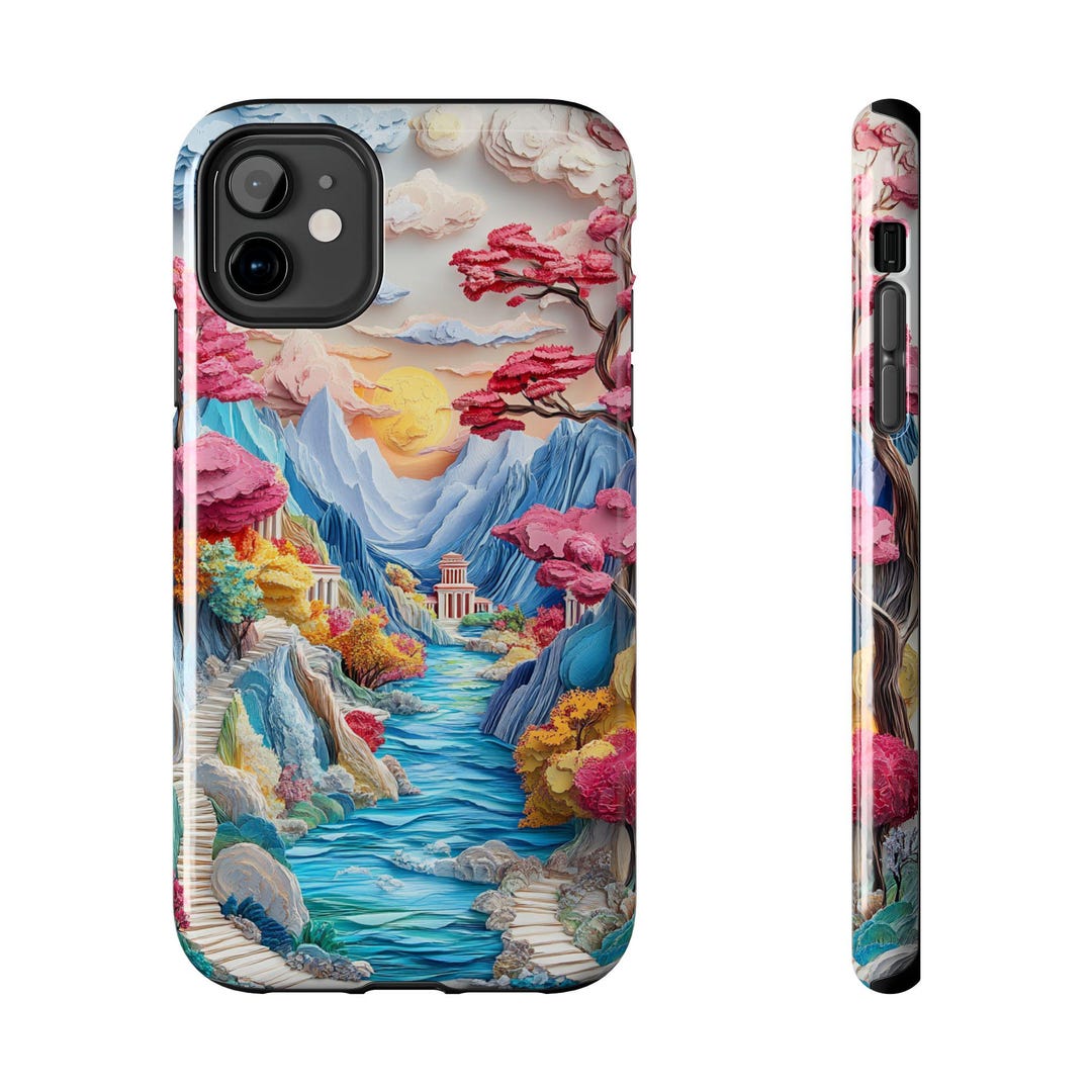 Ancient Greek Landscape, With Mountains Ad Rivers, Colorful Clouds in ...
