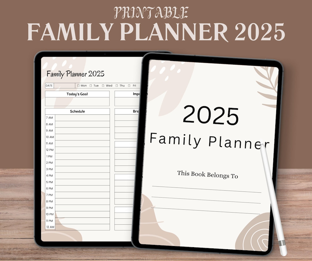Family Planner 2025 Template Printable Simple Monthly Planner for ...