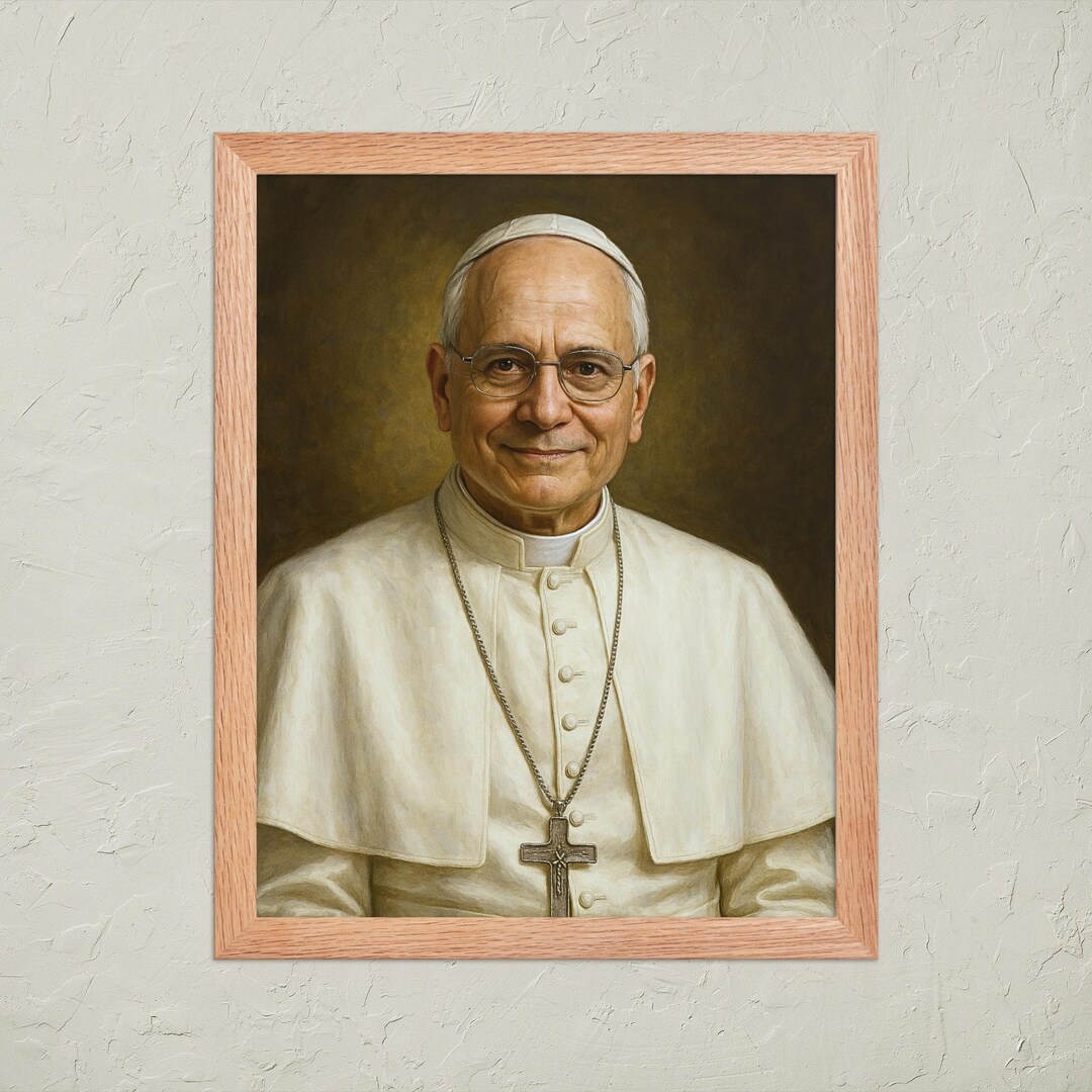 Pope Leo XIV Portrait Print | Pope Leo 14 Painting Photo | Pope Leo ...