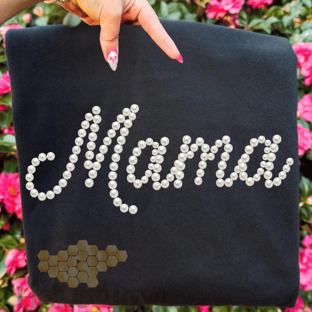 Mama Pearl Script PNG | Elegant Pearl Lettering for DTF & Sublimation ...