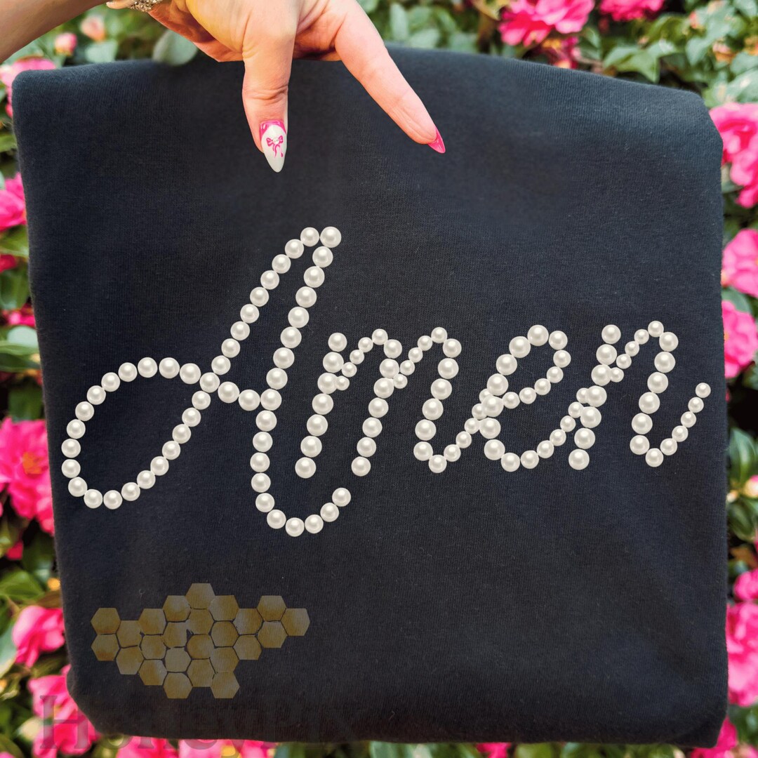 Amen Pearl Script PNG | Elegant Faith Typography for DTF & Sublimation ...