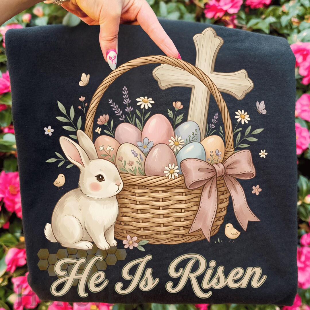 Vintage Easter Bunny Png, Christian Basket Design Png, Religious Easter ...