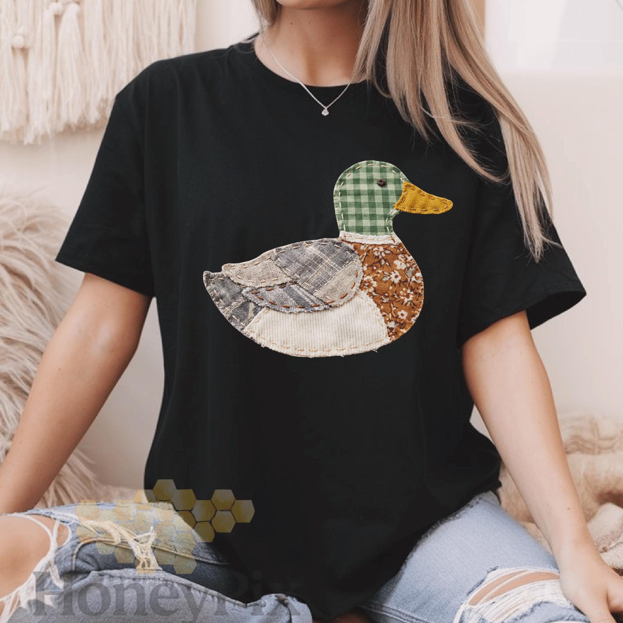 Faux Patchwork Mallard Duck Png, Quilted Applique Mallard Png ...
