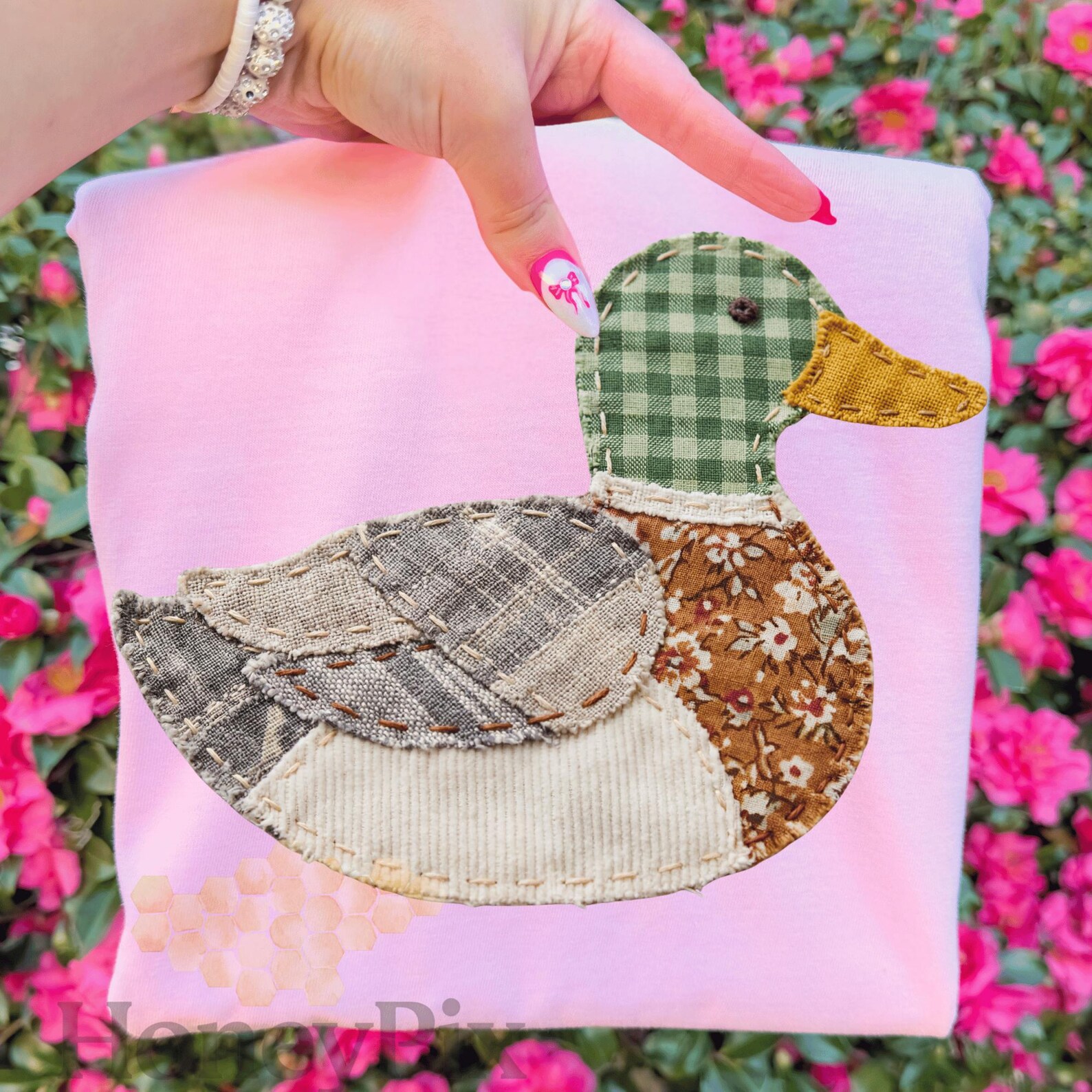 Faux Patchwork Mallard Duck Png, Quilted Applique Mallard Png ...