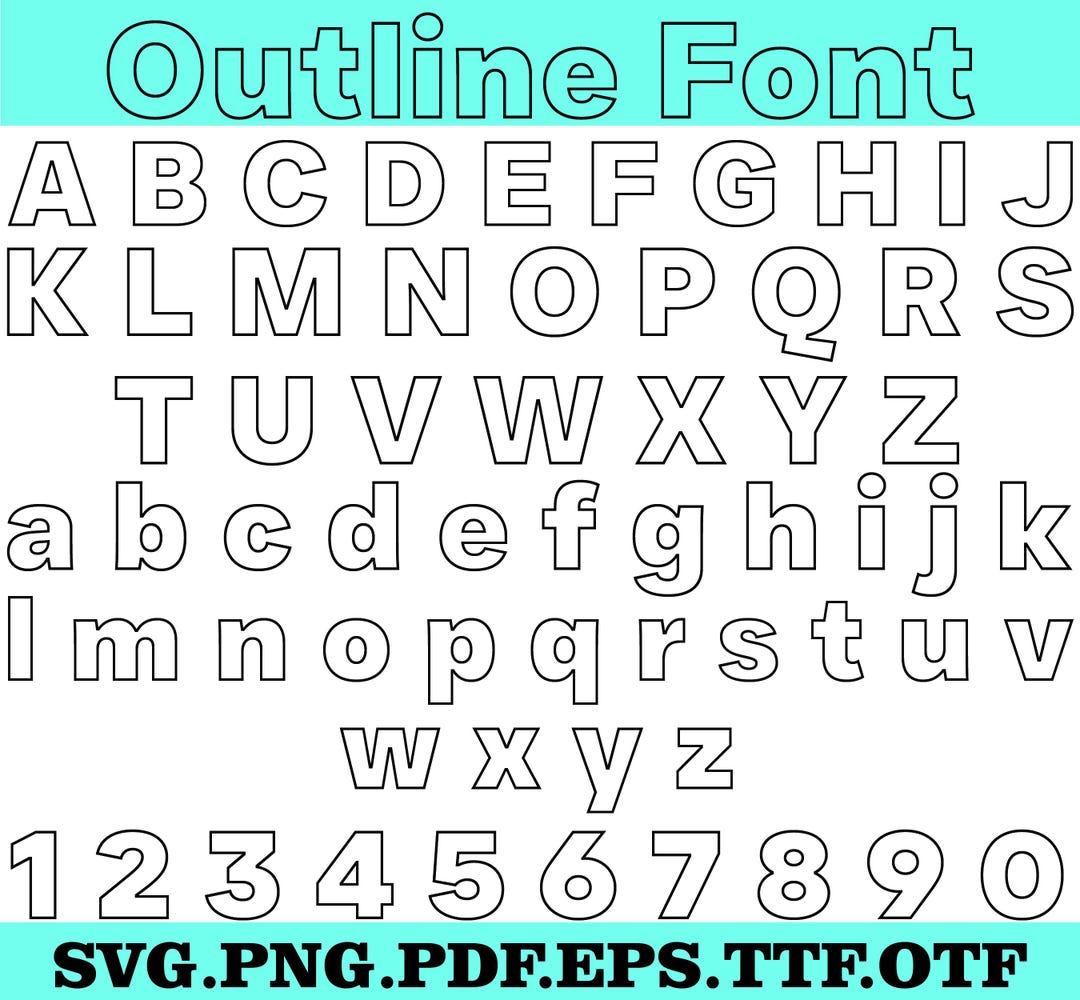 Buy Outline Font Svg, Outline Font Alphabet, Outline Font Ttf, Outline ...