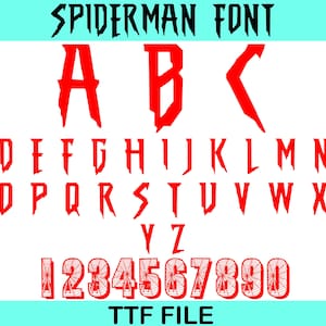 Spiderman Svg Bundle, Spiderman Font Svg, Spiderman Font TTF, Spiderman ...