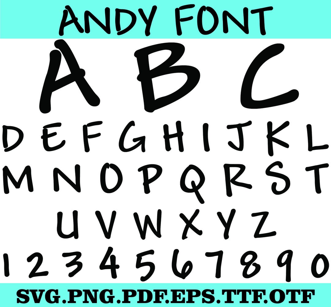Andy Toy Story Font Svg Bundle, Andy Toy Story Font TTF, Andy Toy Story ...