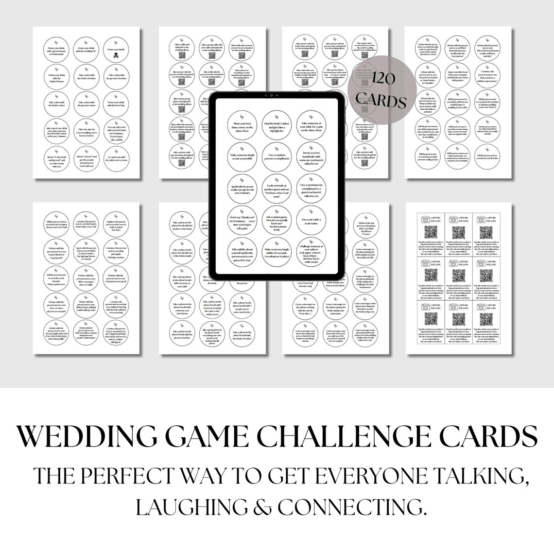 Wedding Game Cards – Printable Guest Icebreakers, Dares and More (canva ...
