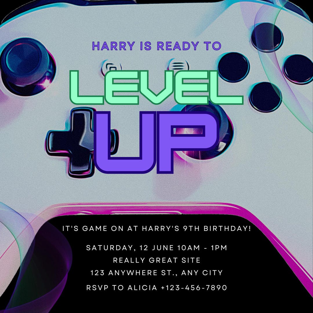 LEVEL UP Birthday Party Invitation - Etsy
