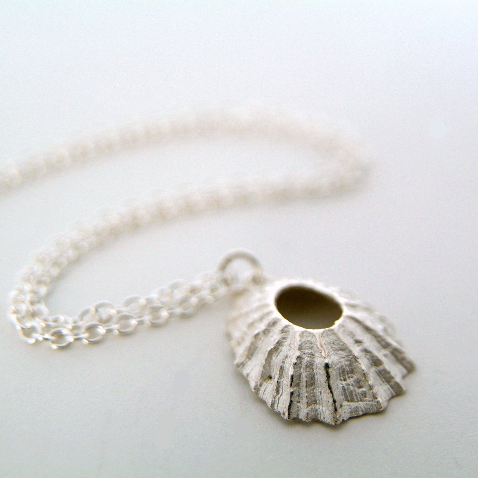 Silver Shell Necklace Sterling Silver Limpet Pendant - Etsy UK